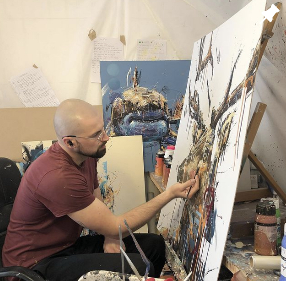 NOW FINISHED: Live Painting Demo by Joe Galindo – Gallery 21